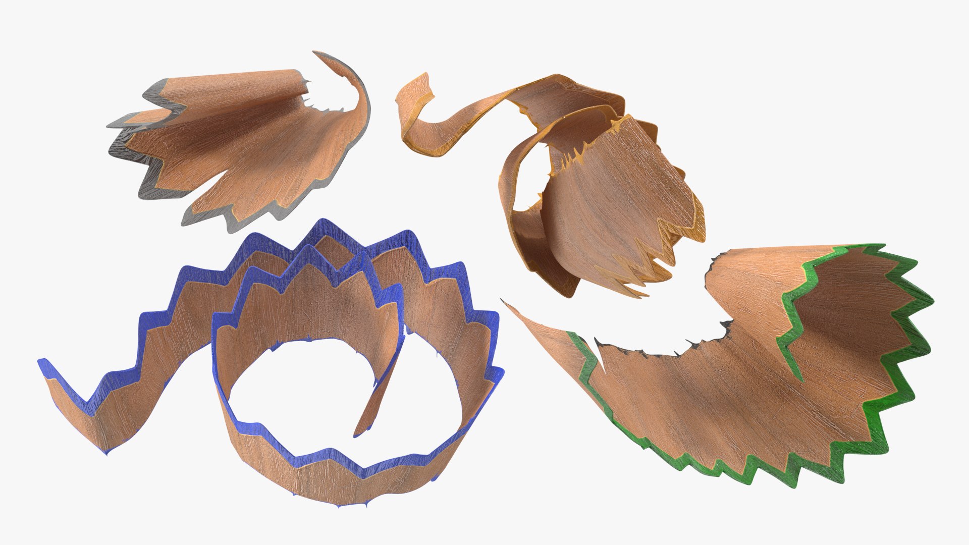 Shavings From Colorful Pencils 3D Model - TurboSquid 2105109