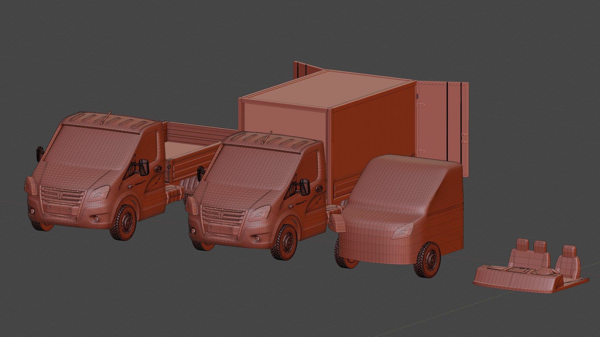 3D Model Gazel Next Modular 3D Printable Car Model With Integrated ...