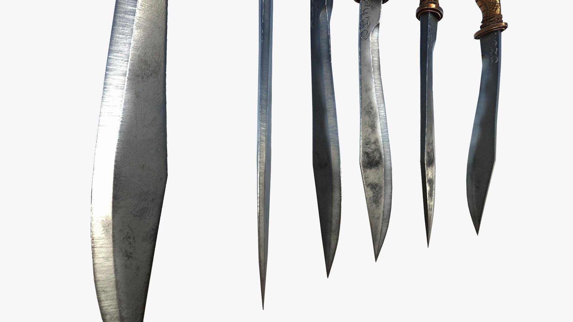 3D Fantasy Sword RPG Filipino Itak Bolo Balisong Machete Sword Blade ...