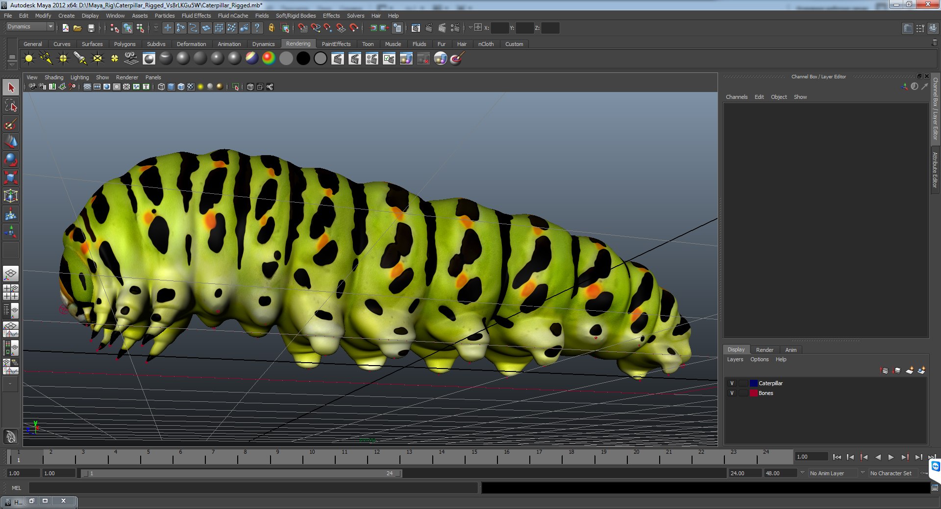 Swallowtail Butterfly Caterpillar Rigged Model - TurboSquid 1519649