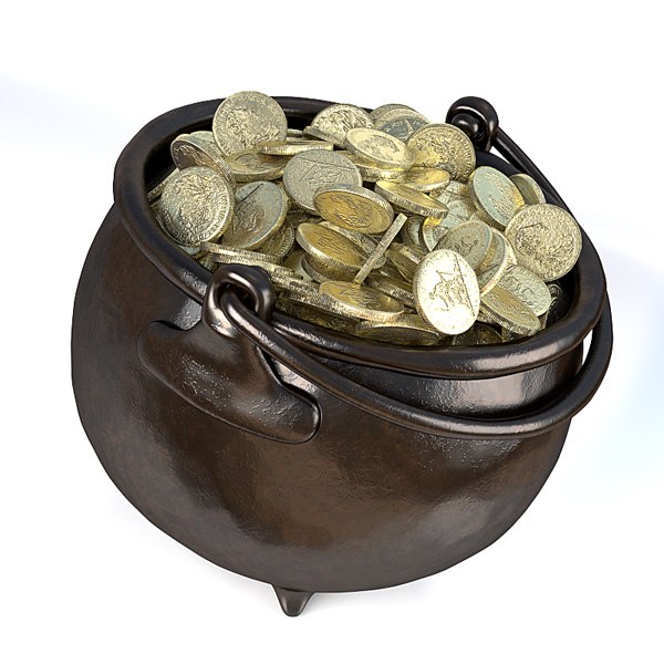 3d model pot gold