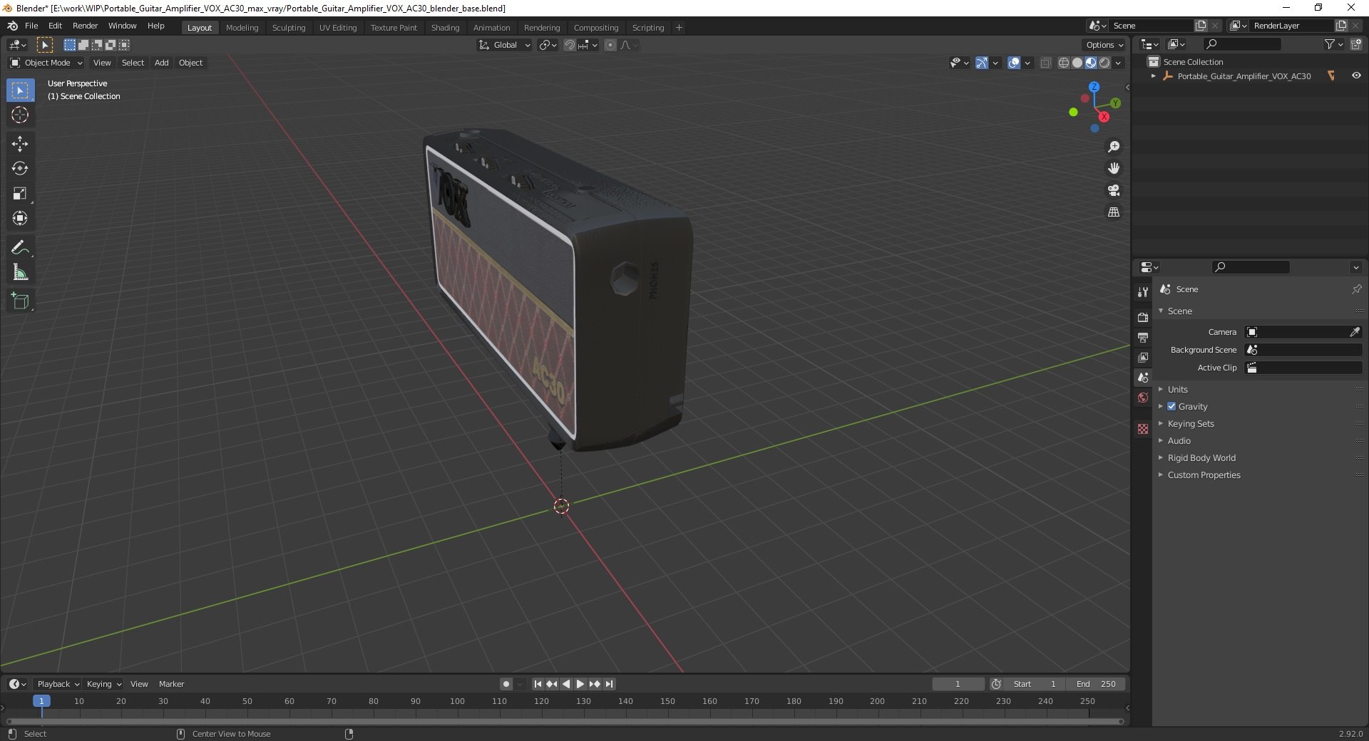 3D Model Portable Guitar Amplifier VOX AC30 - TurboSquid 2146045
