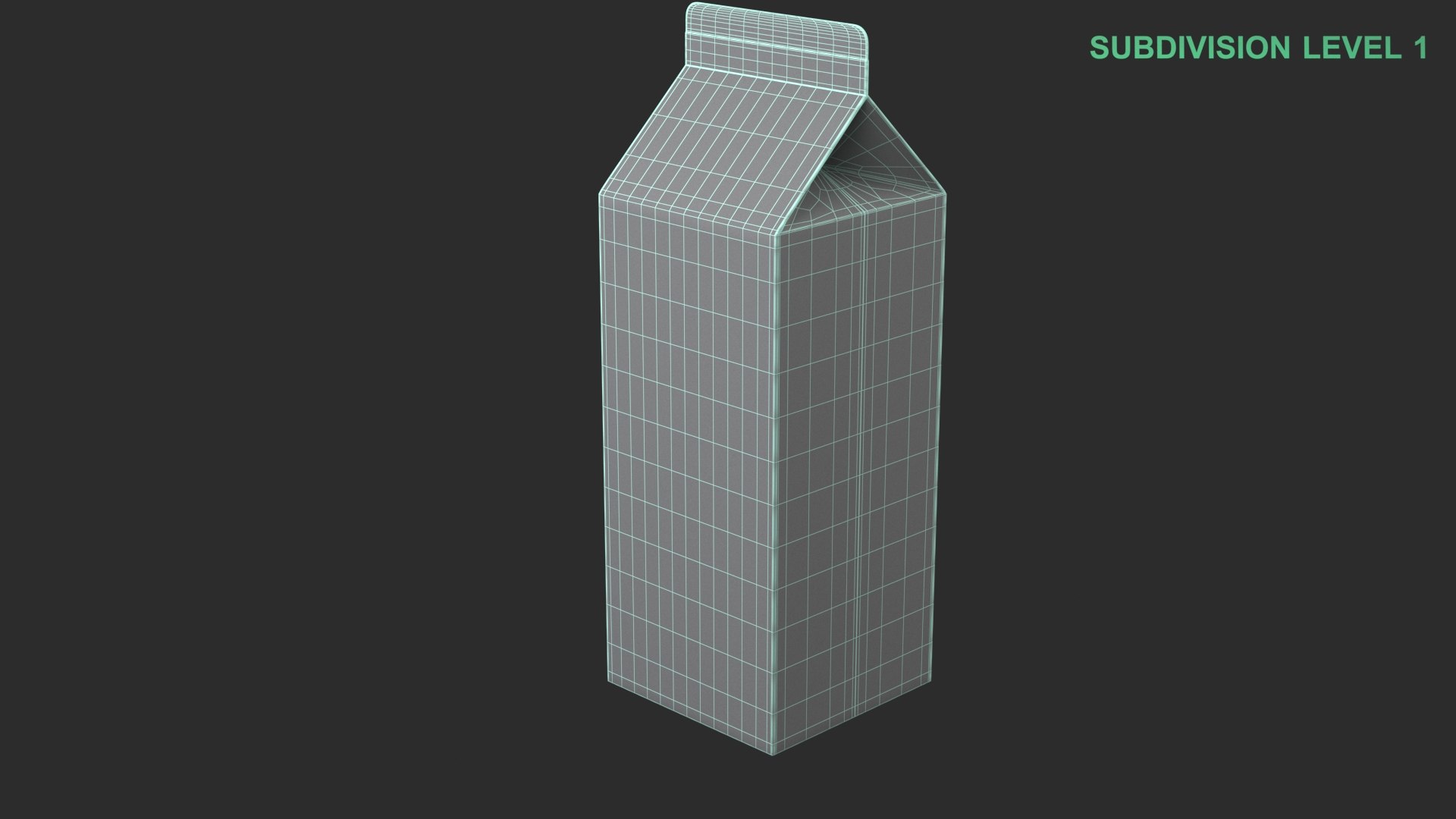 Gable Top Large Milk Package Model - TurboSquid 2366127