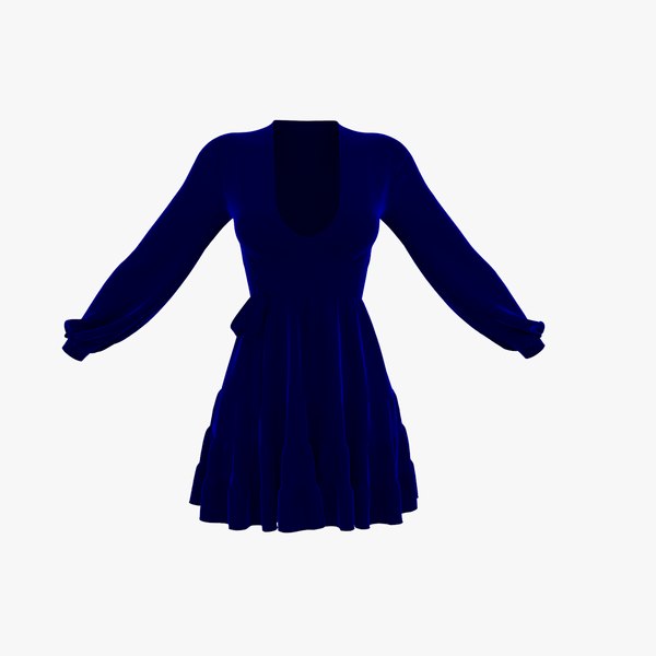 Blue summer dress model - TurboSquid 1609393