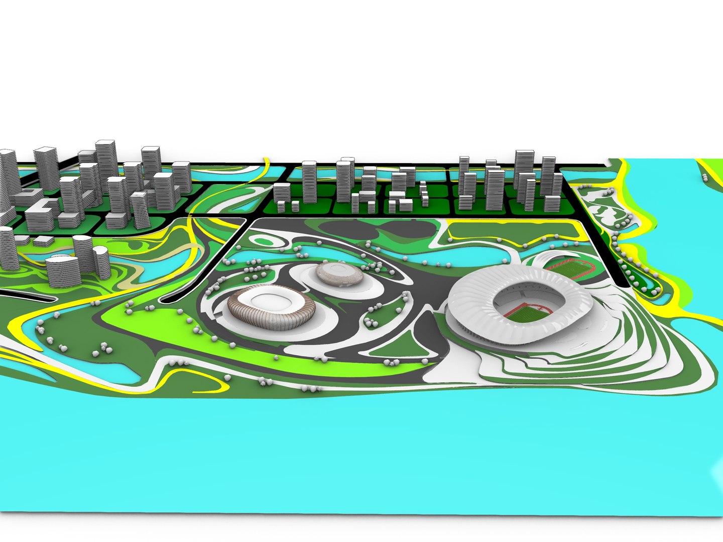 Masterplan Guangzhou Sport Center 3D Model - TurboSquid 2424813