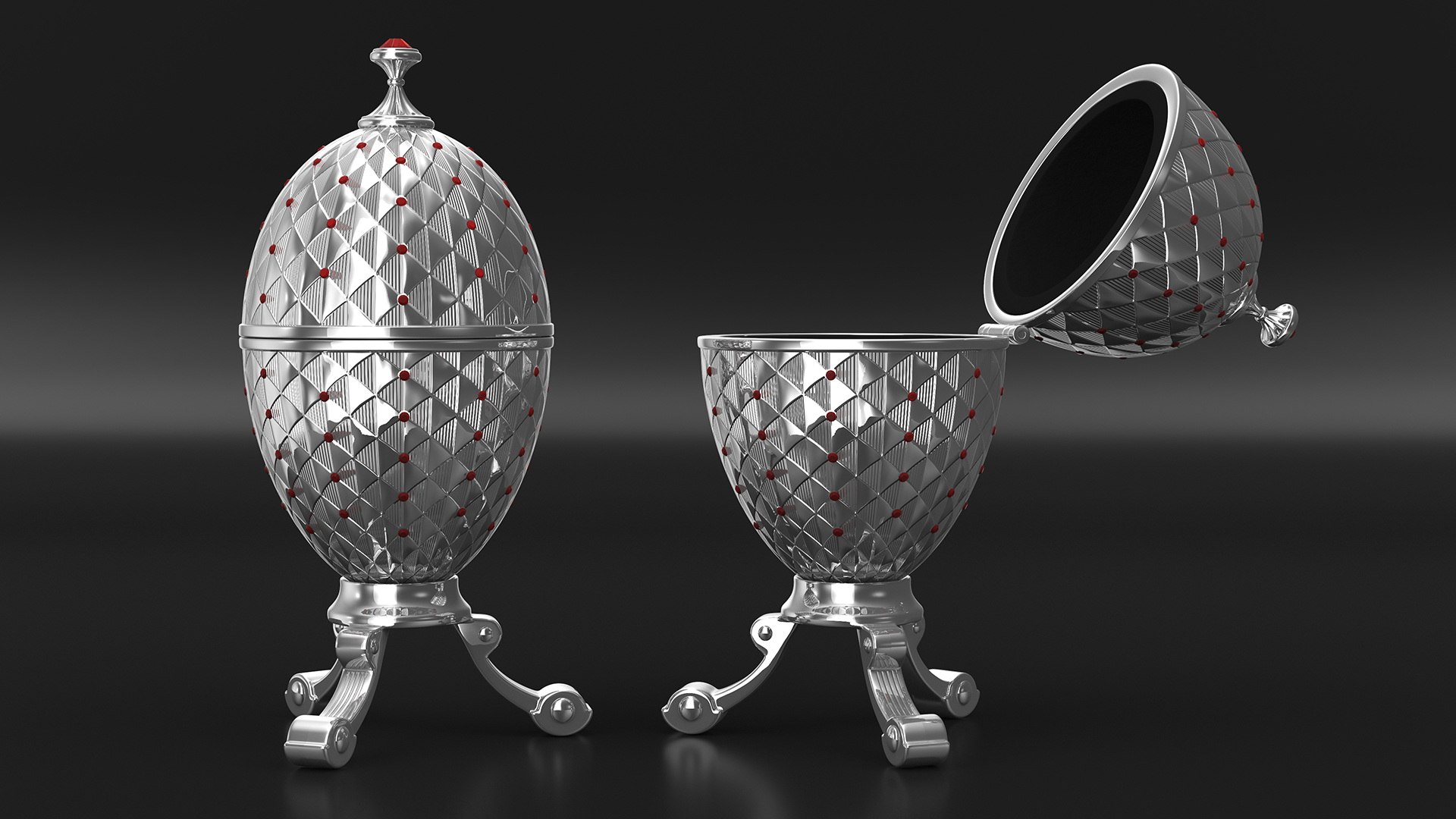 3D Faberge Egg Silver Closed Model - TurboSquid 2068830