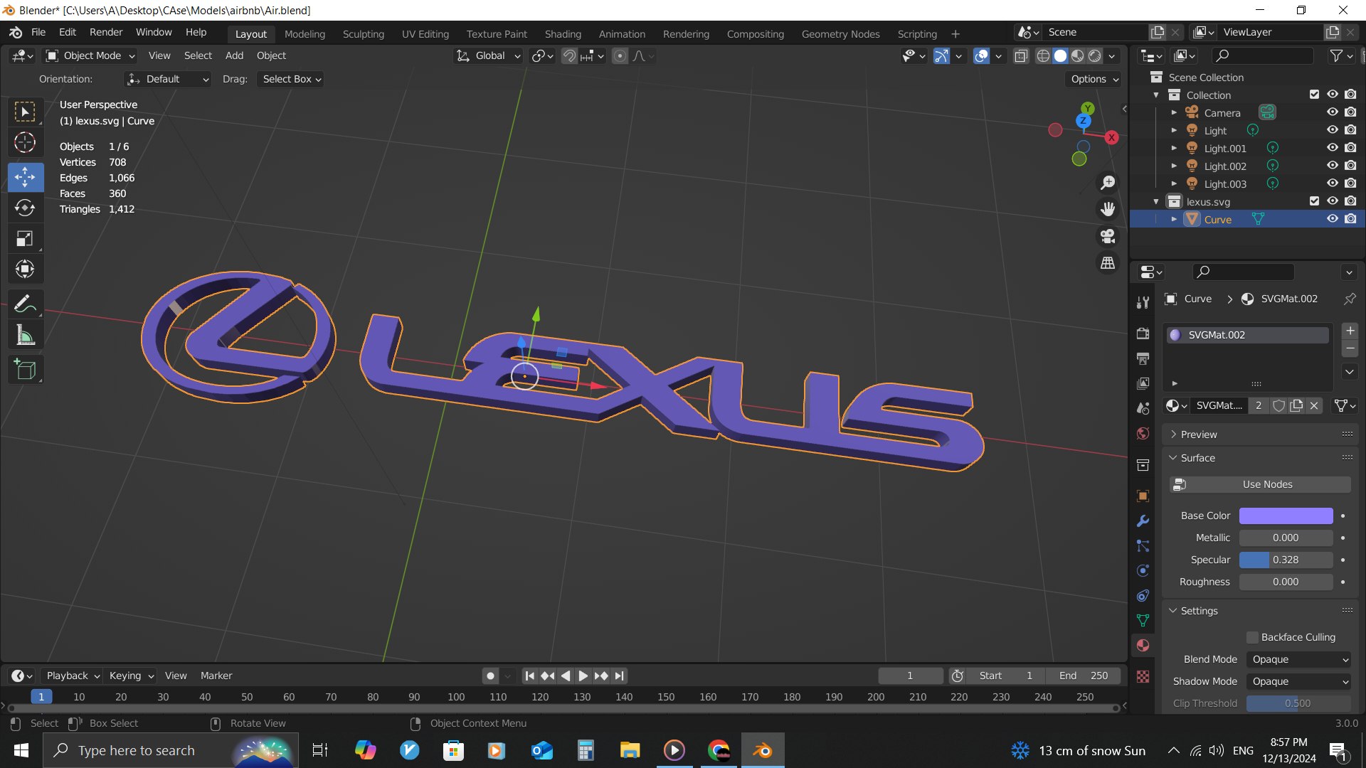 3D Lexus Logo - TurboSquid 2324295