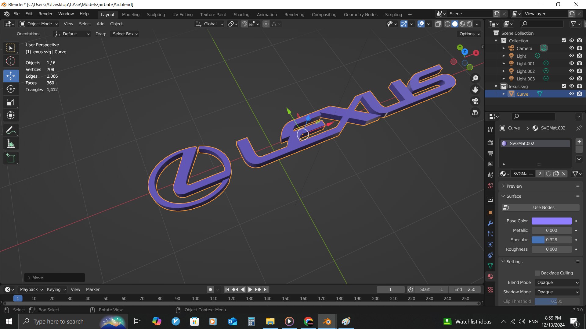 3D Lexus Logo - TurboSquid 2324295