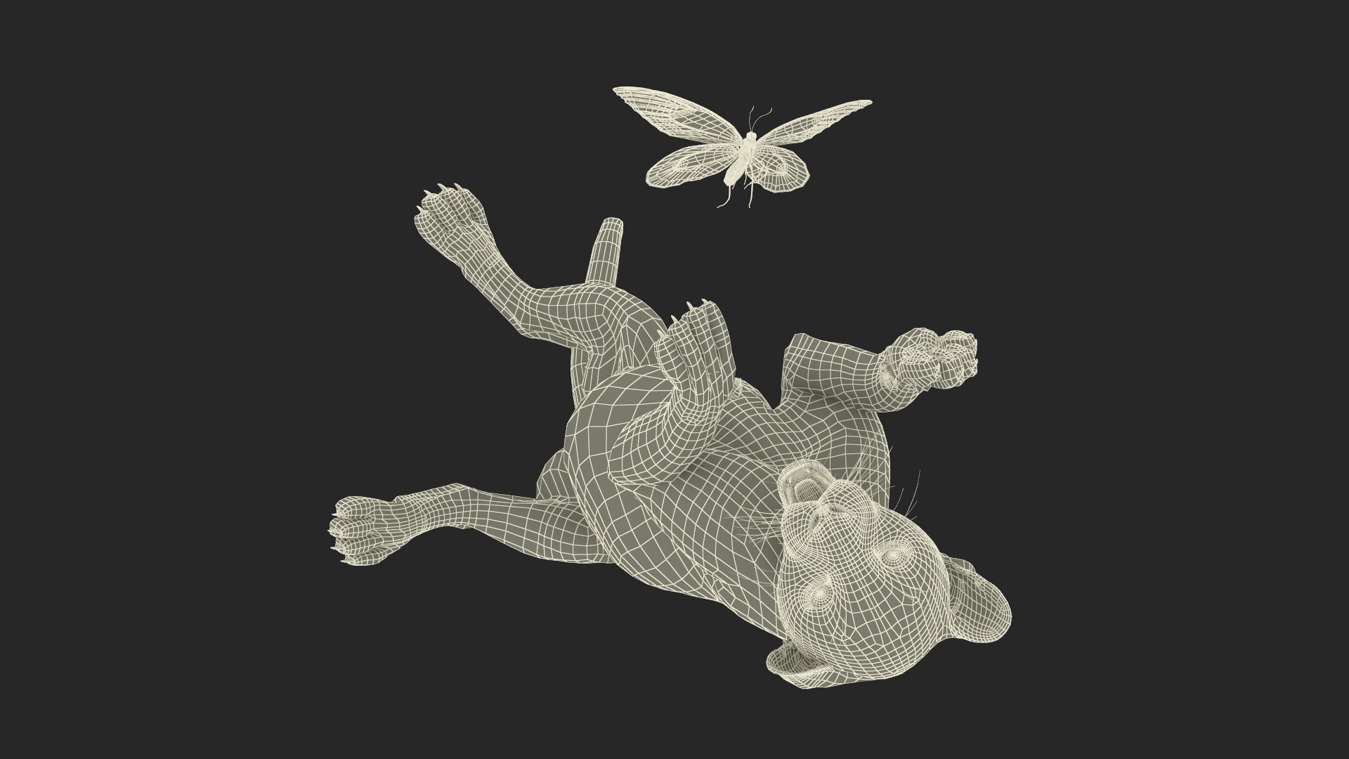 3D Playful Leopard Cub With Butterfly Fur Model - TurboSquid 2348840