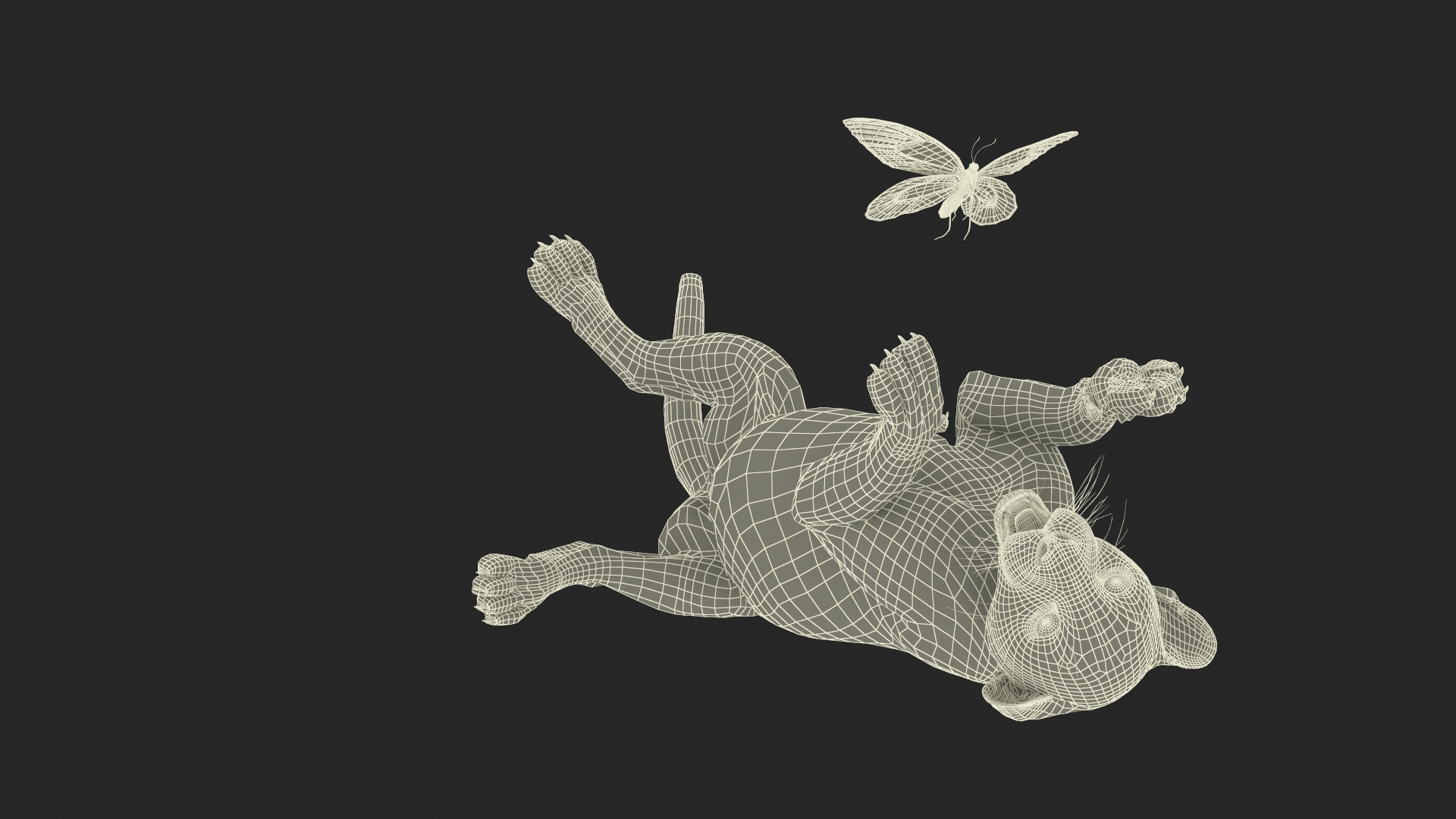 3D Playful Leopard Cub With Butterfly Fur Model - TurboSquid 2348840