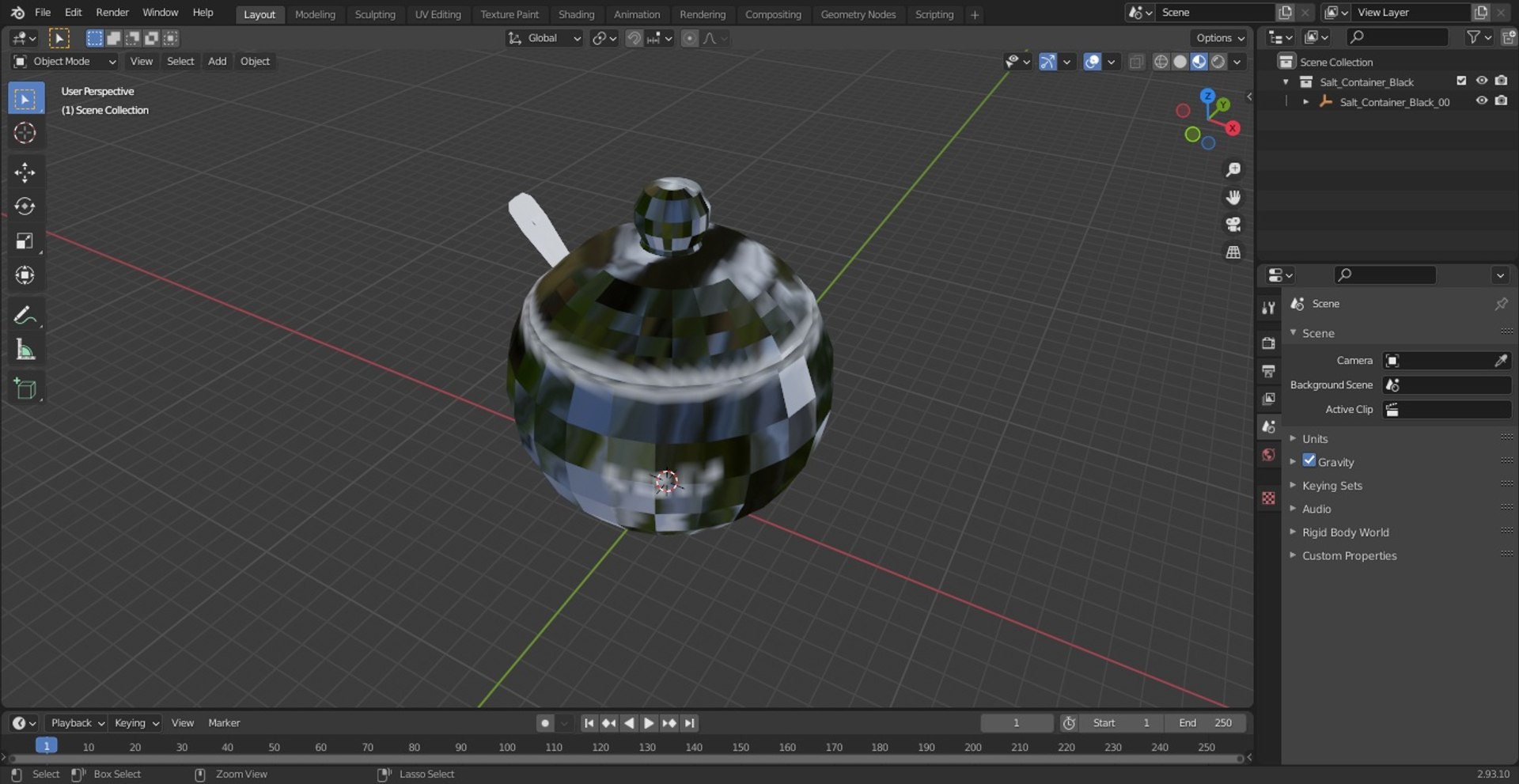 3D Salt Container Black - TurboSquid 1947892