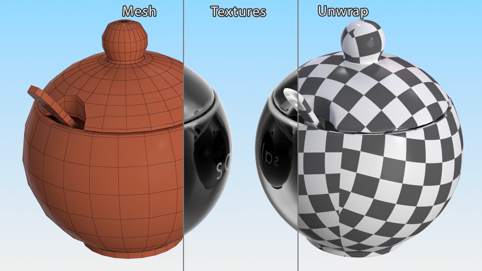 3D Salt Container Black - TurboSquid 1947892