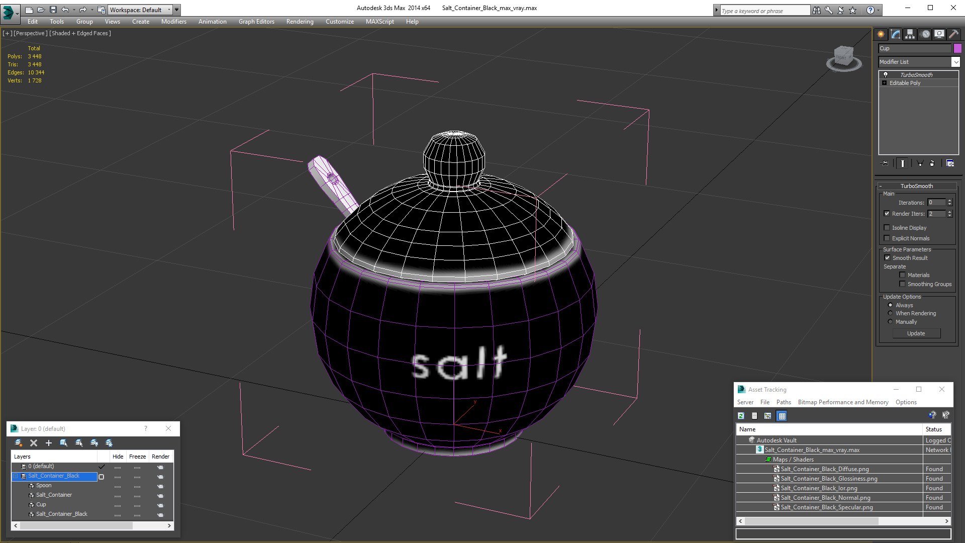 3D Salt Container Black - TurboSquid 1947892