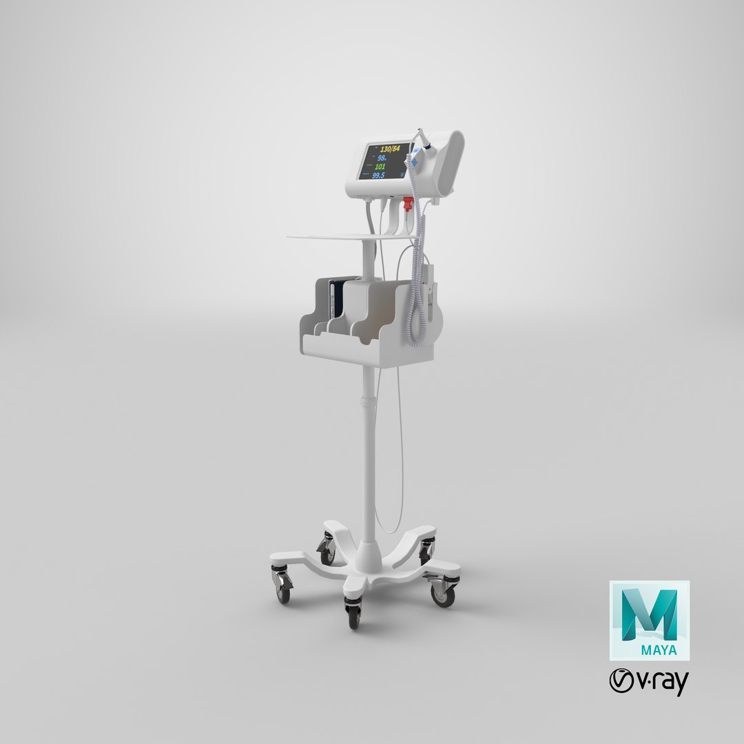 Mobile Vitals Cart 3D - TurboSquid 1925417
