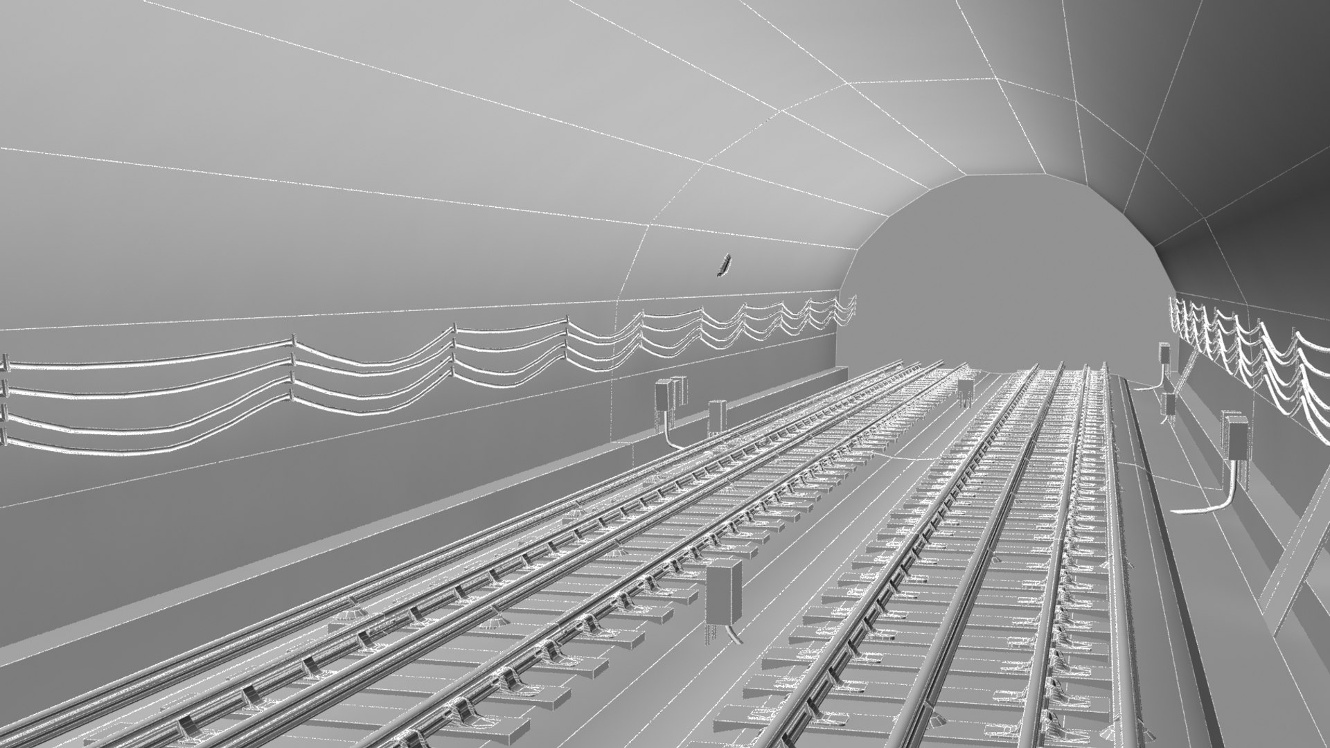 3d model of tunnel wires