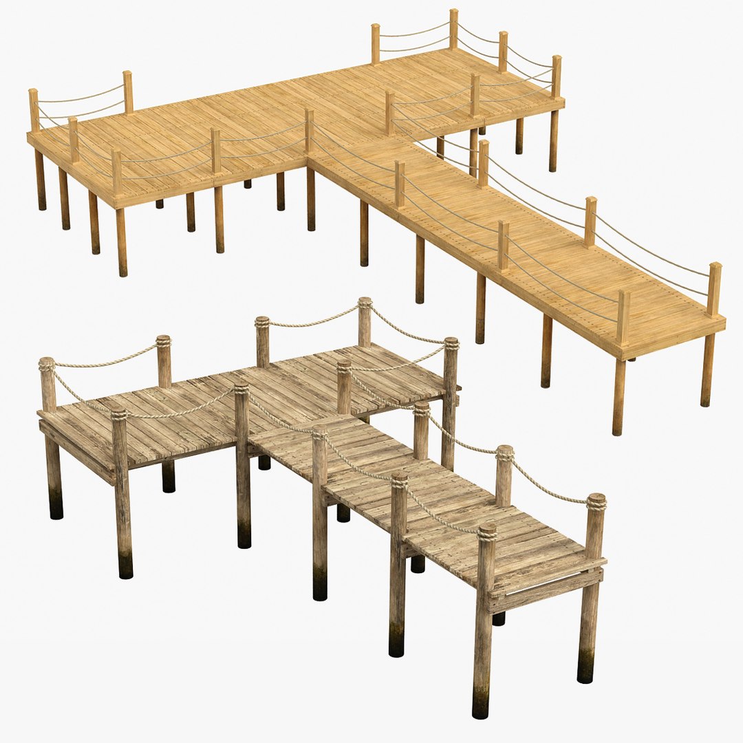 3D Model Wooden Piers Collection - TurboSquid 2331556