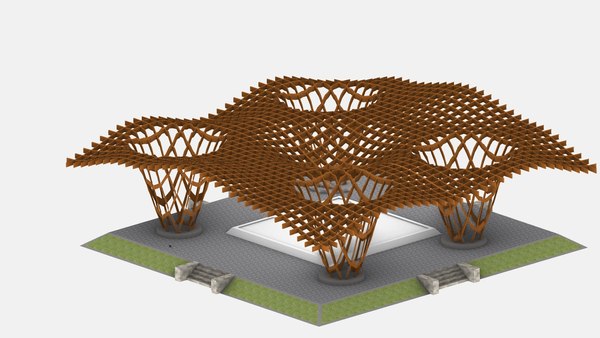 modelo 3d Parametric Pavilion structure - TurboSquid 2044094