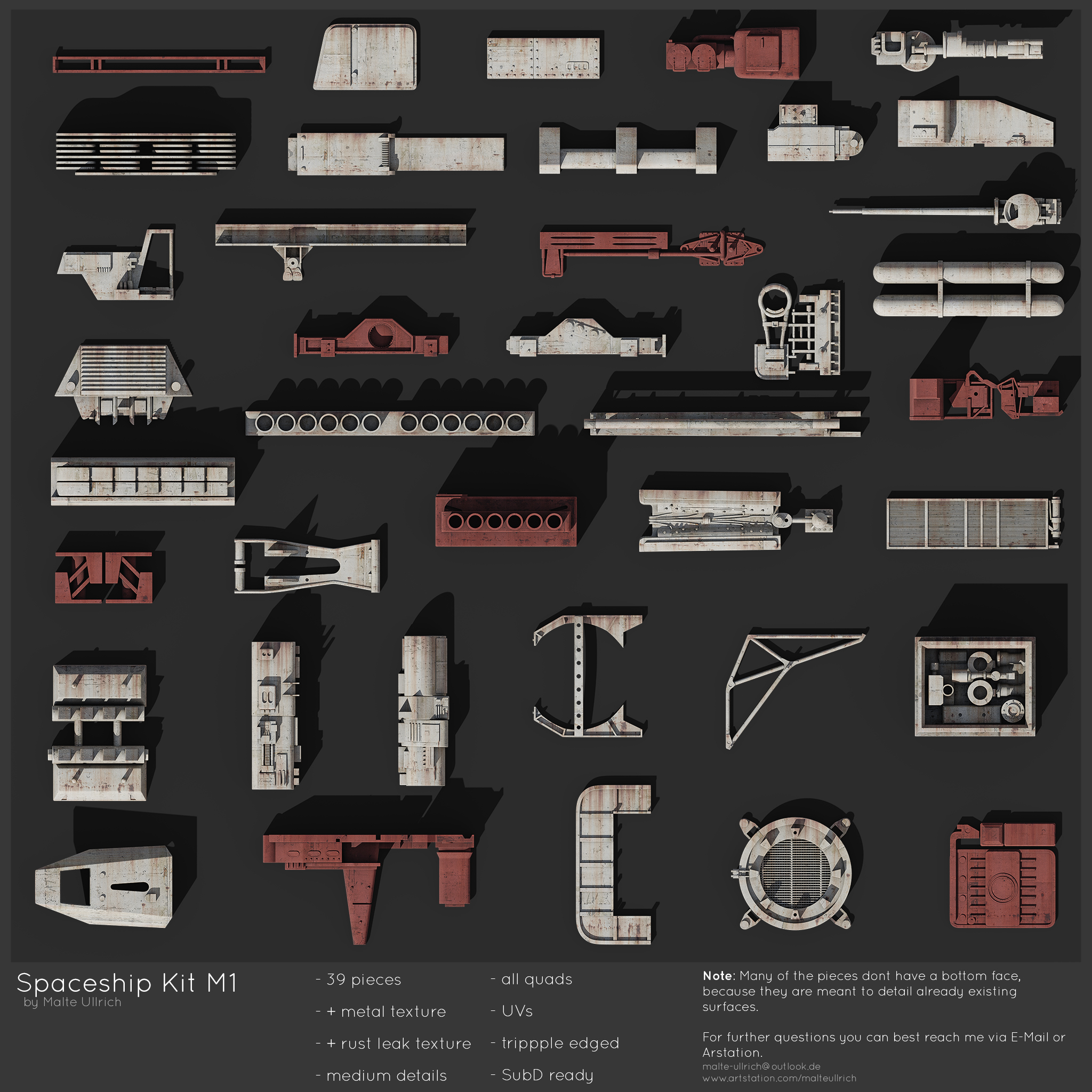 SpaceshipKit A1 - 建模套件3D模型 - TurboSquid 1734538