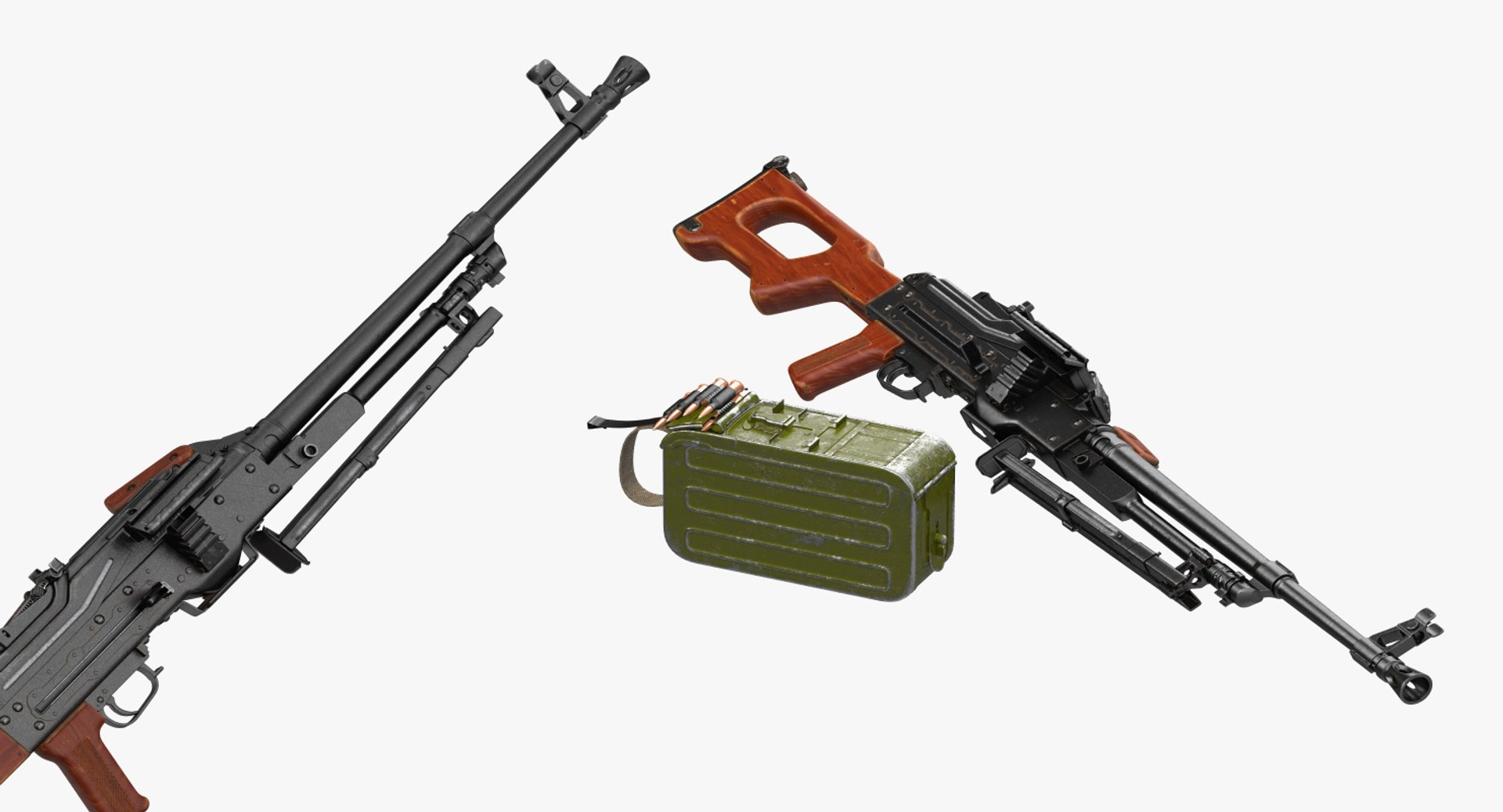 Russian Machine Gun Pkm 3d C4d