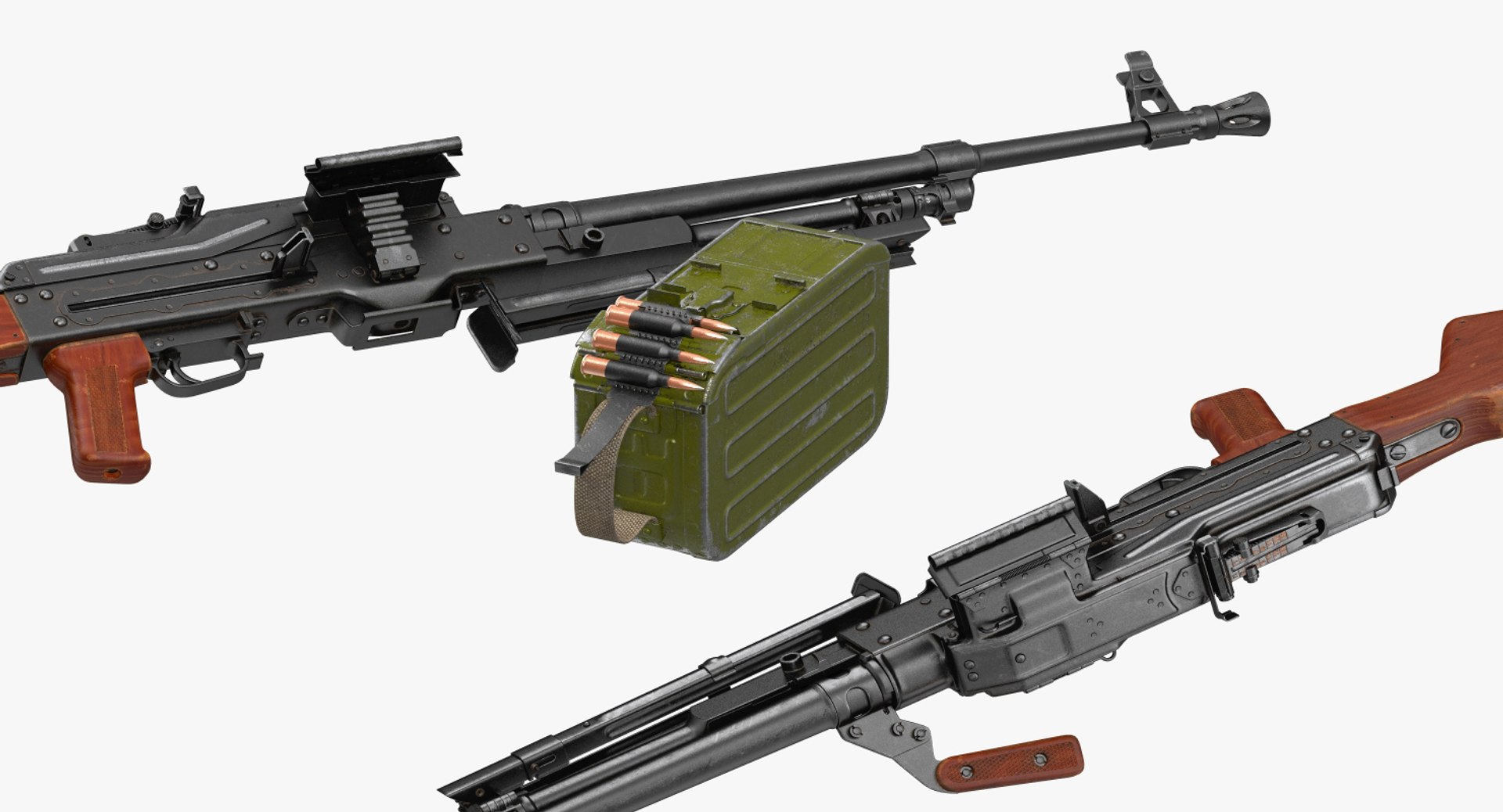 Russian Machine Gun Pkm 3d C4d