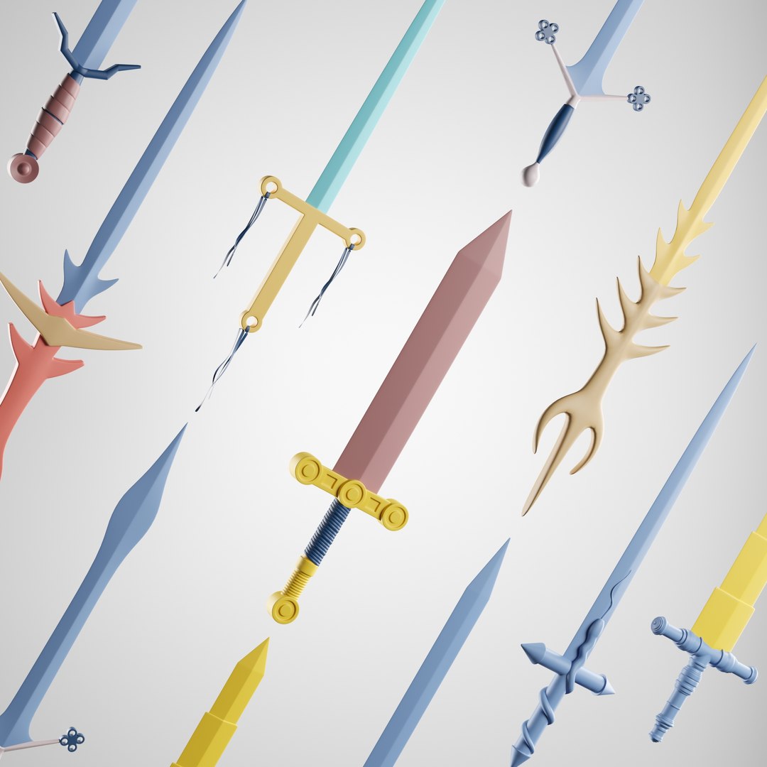 Stylized Knight Sword Traits NFT 3D Model - TurboSquid 1942867