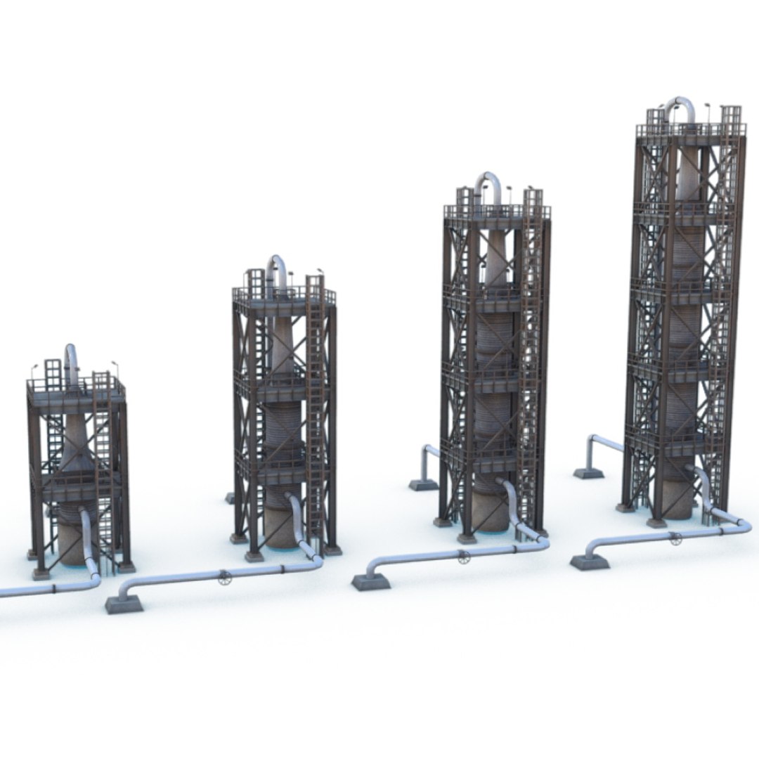 Oil Refinery Model - TurboSquid 1181551