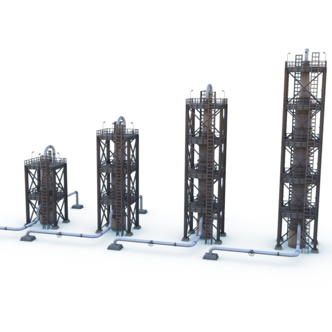 Oil Refinery Model - TurboSquid 1181551