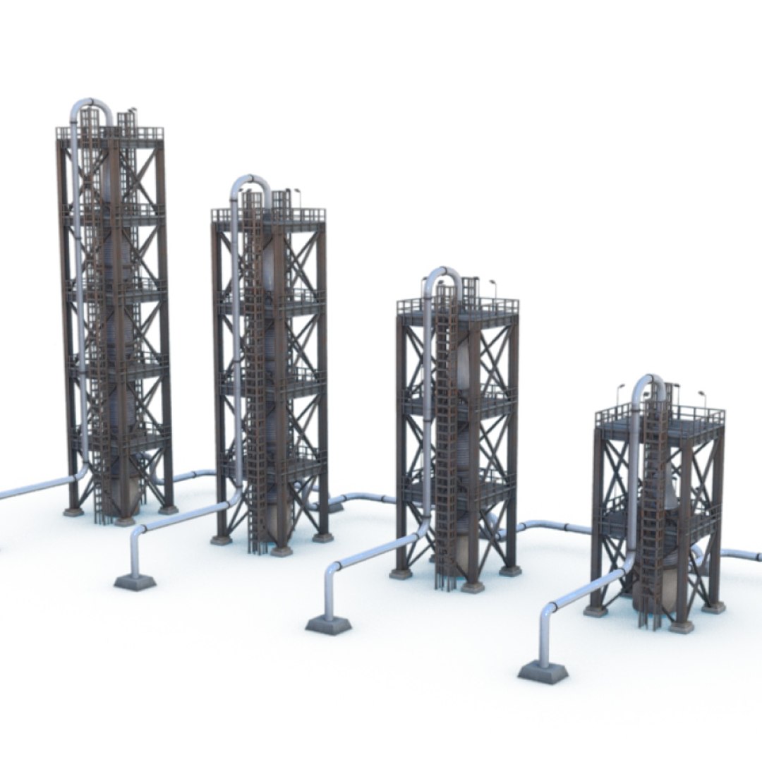 Oil Refinery Model - TurboSquid 1181551