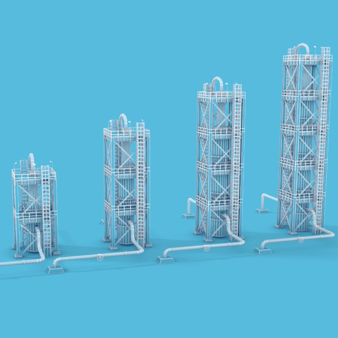 Oil Refinery Model - TurboSquid 1181551