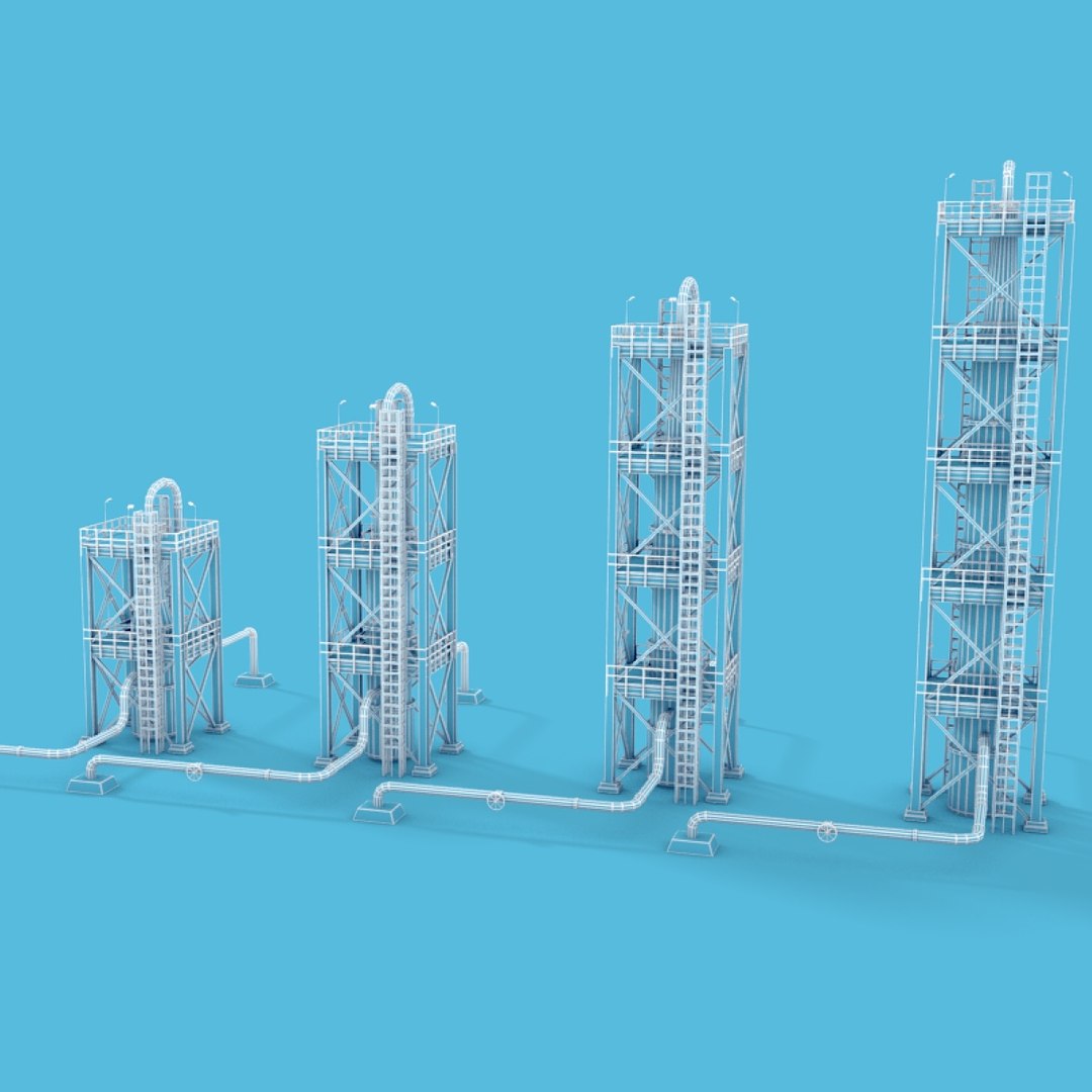 Oil Refinery Model - TurboSquid 1181551