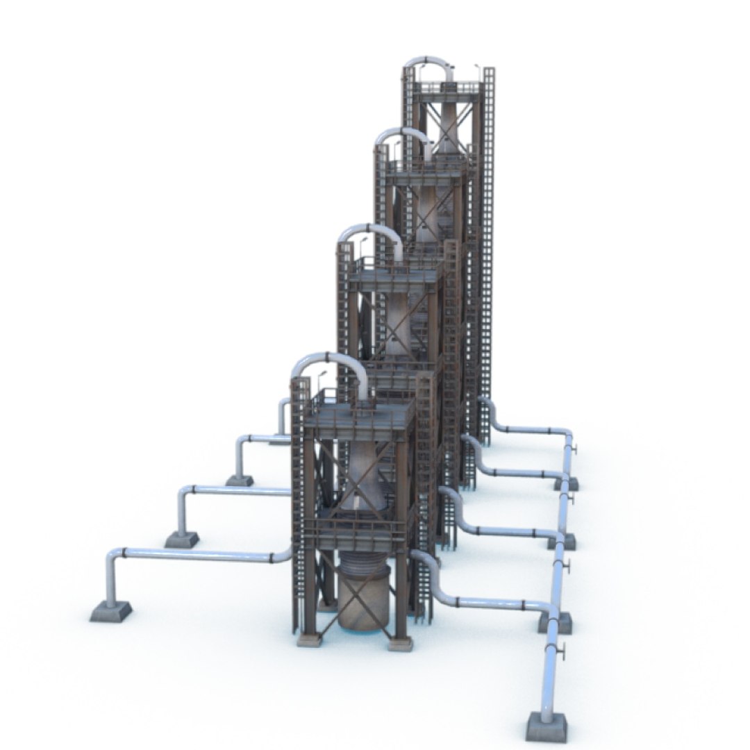 Oil refinery model - TurboSquid 1181551