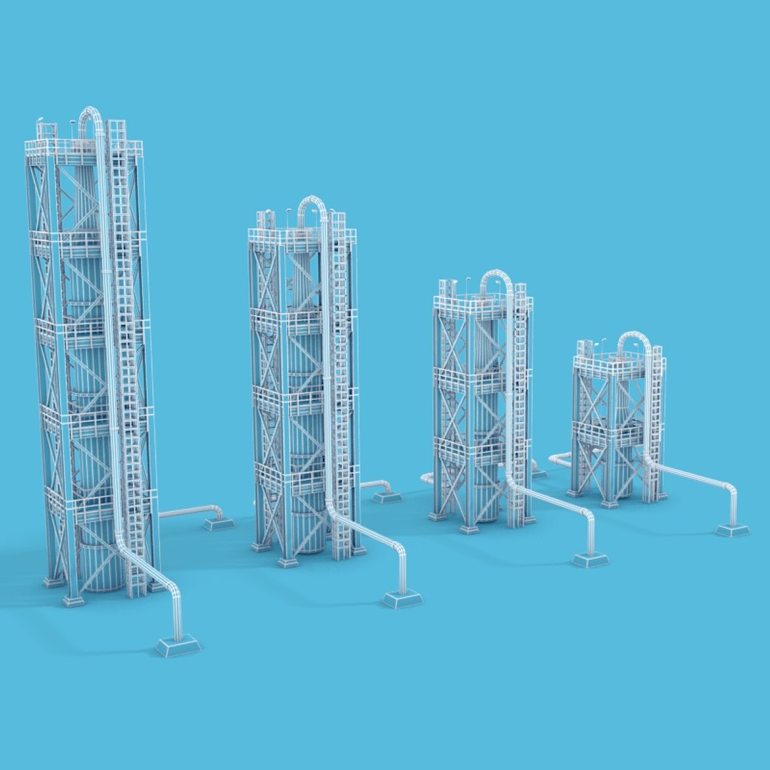 Oil Refinery Model - TurboSquid 1181551