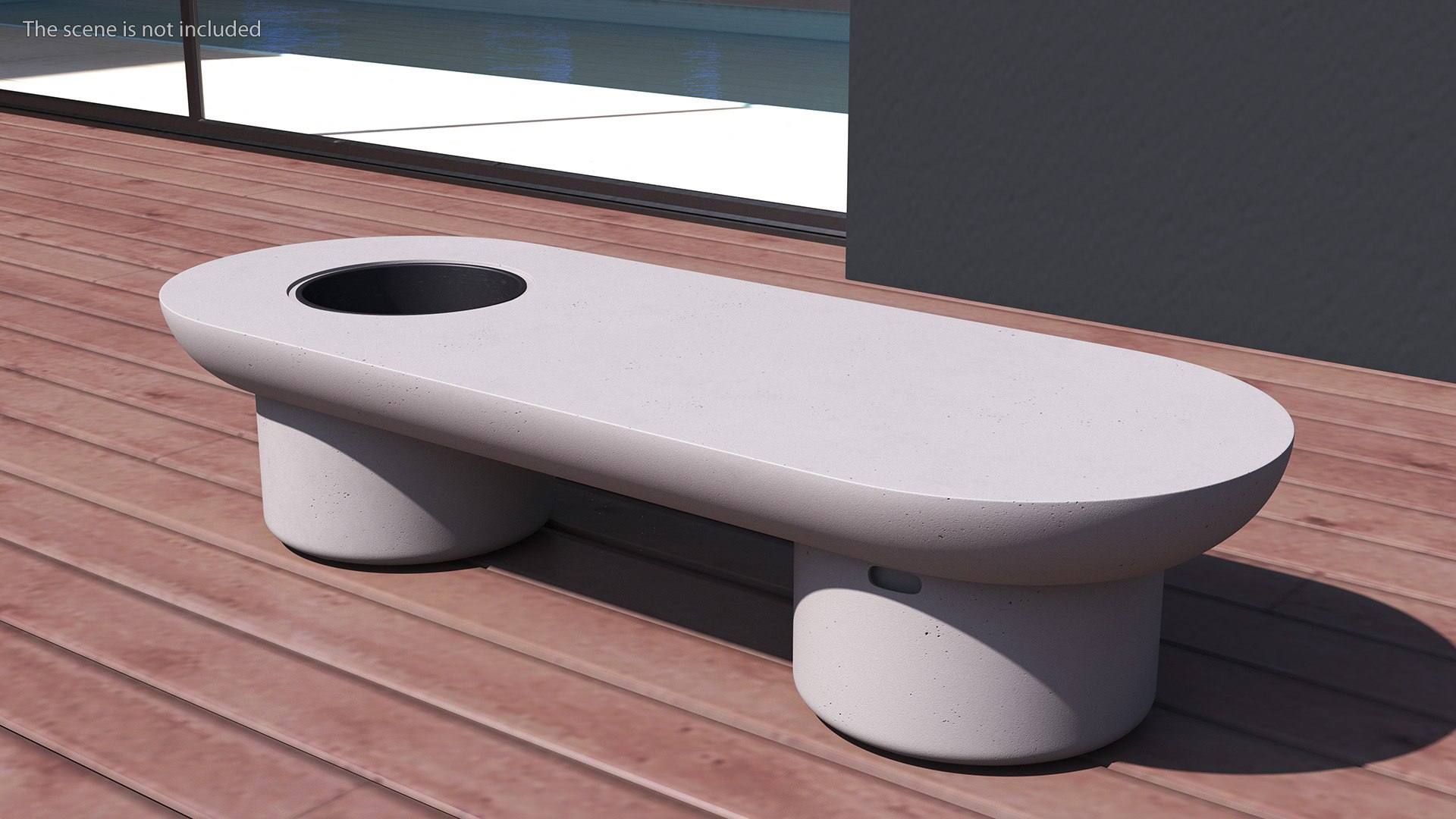 3D Taimi Designer Outdoor Table Bench Grey Stone - TurboSquid 2112904