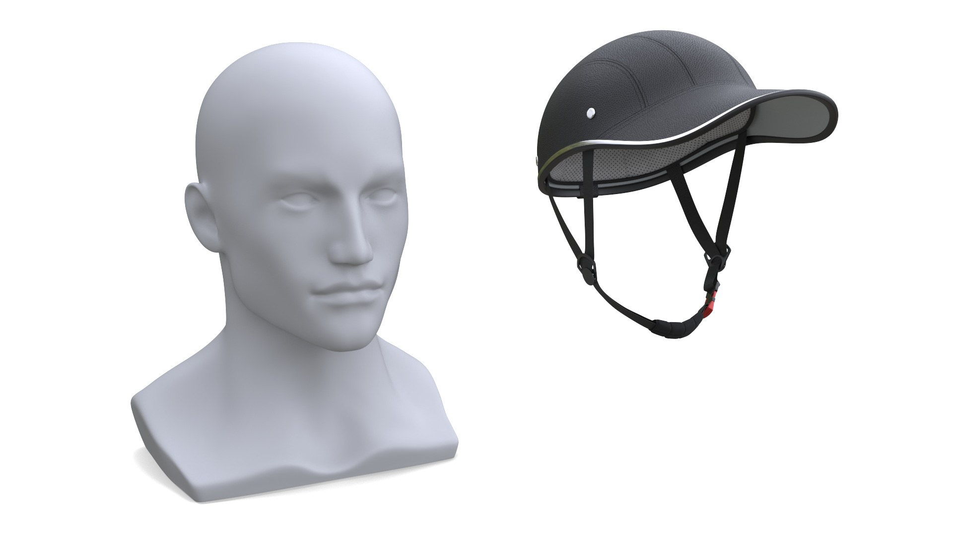 Plastic Baseball Cap Safety Helmet On Mannequin 3D Model - TurboSquid ...