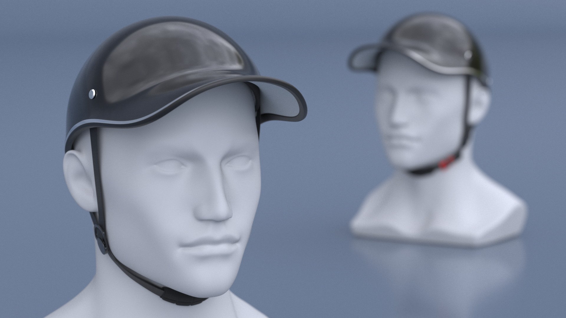 Plastic Baseball Cap Safety Helmet On Mannequin 3D Model - TurboSquid ...