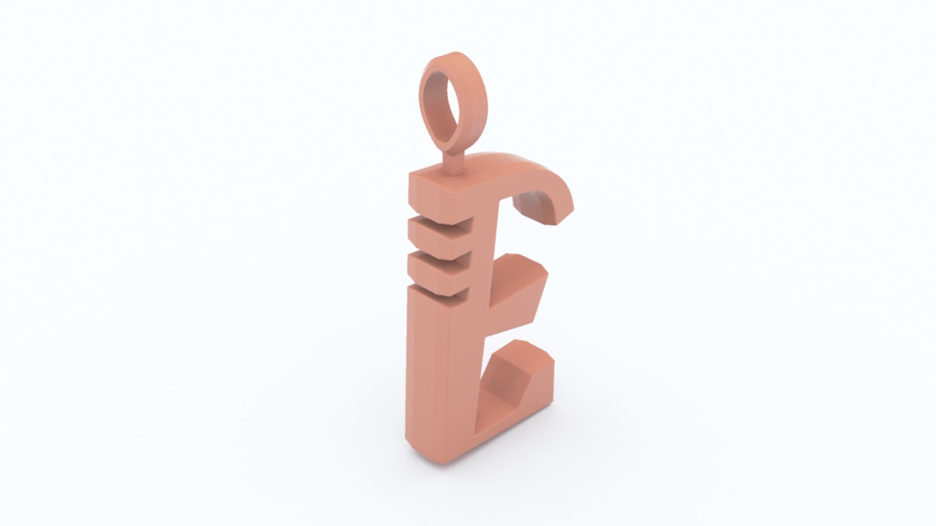 E Letter Pendant Gold 3D Model - TurboSquid 1900110