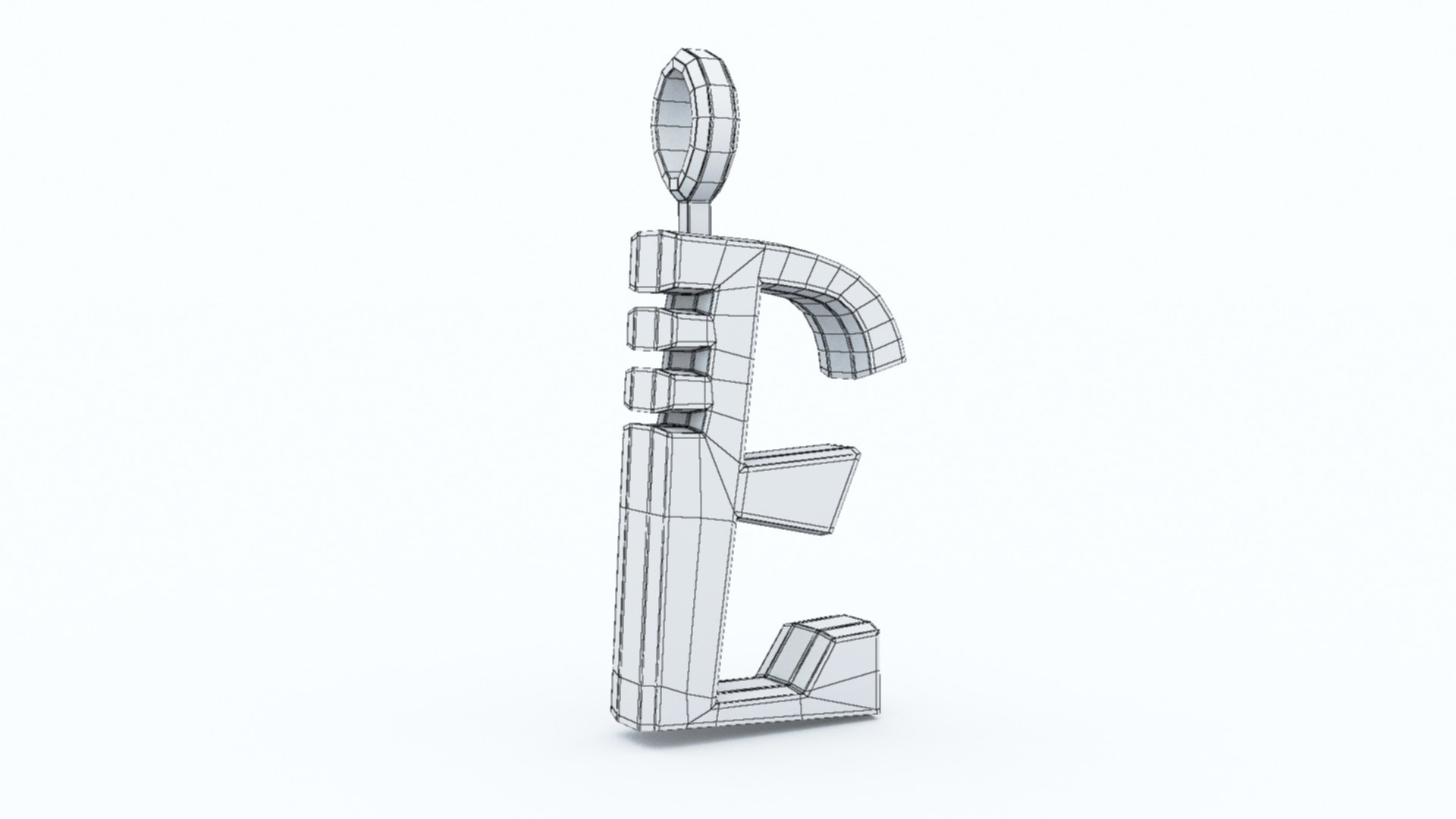 E Letter Pendant Gold 3D Model - TurboSquid 1900110