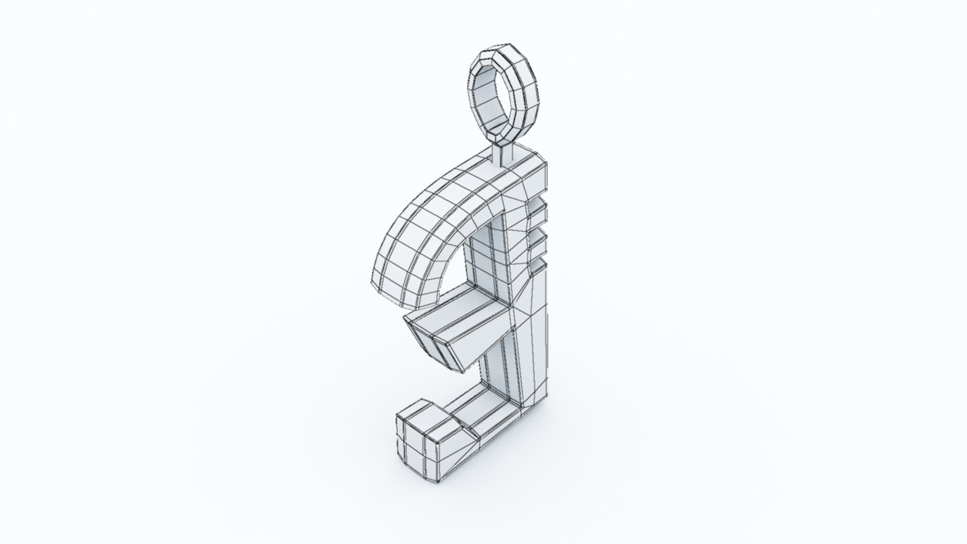 E Letter Pendant Gold 3D Model - TurboSquid 1900110