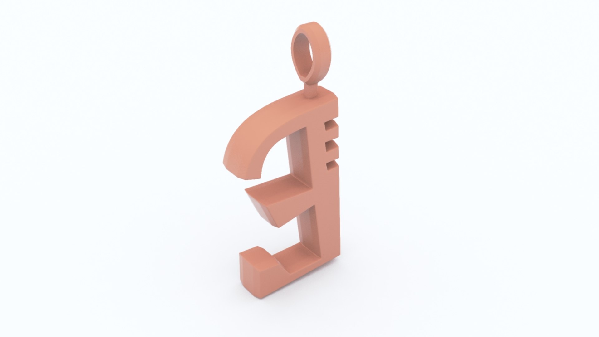 E Letter Pendant Gold 3D Model - TurboSquid 1900110