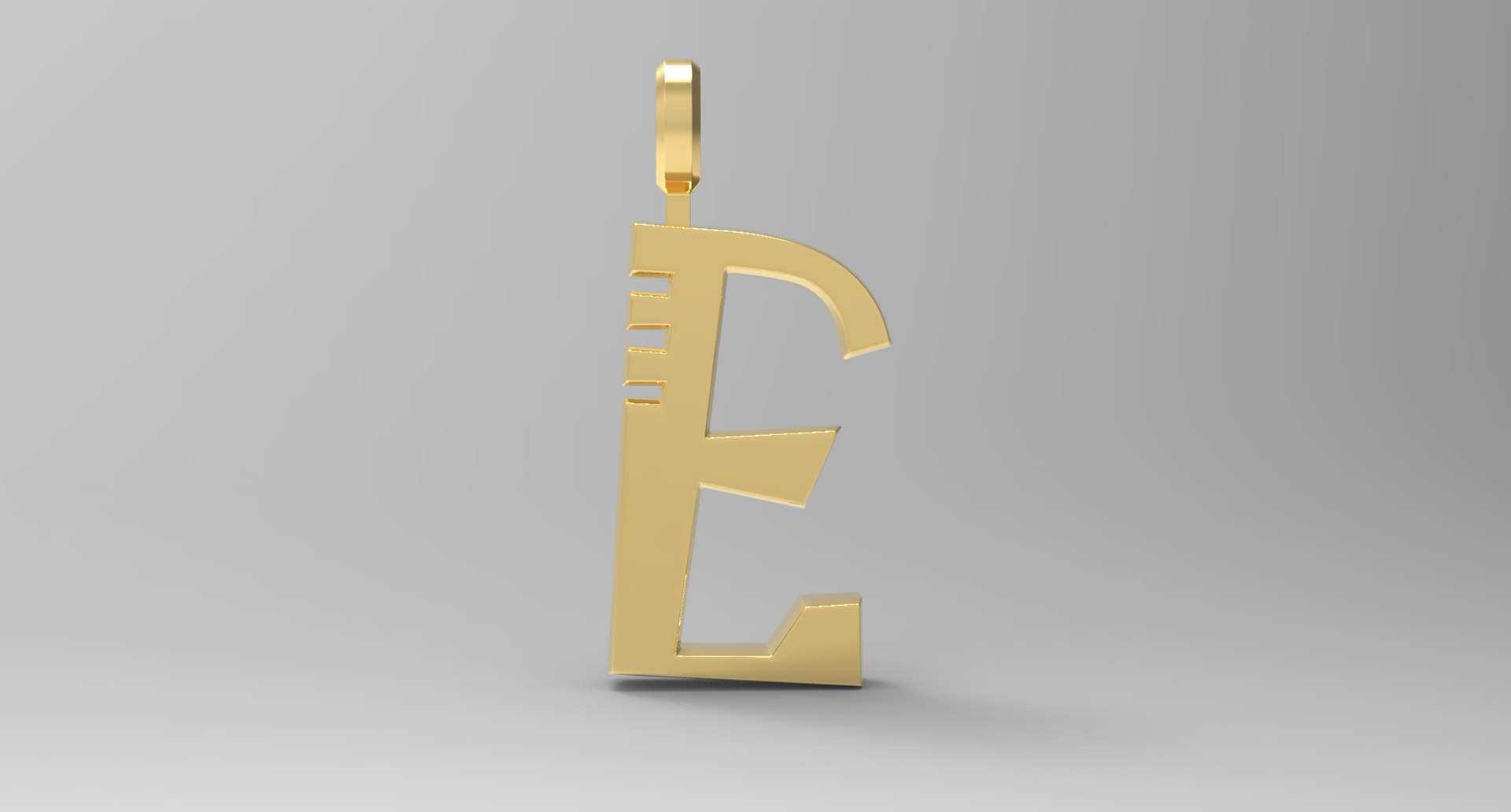 E Letter Pendant Gold 3D Model - TurboSquid 1900110