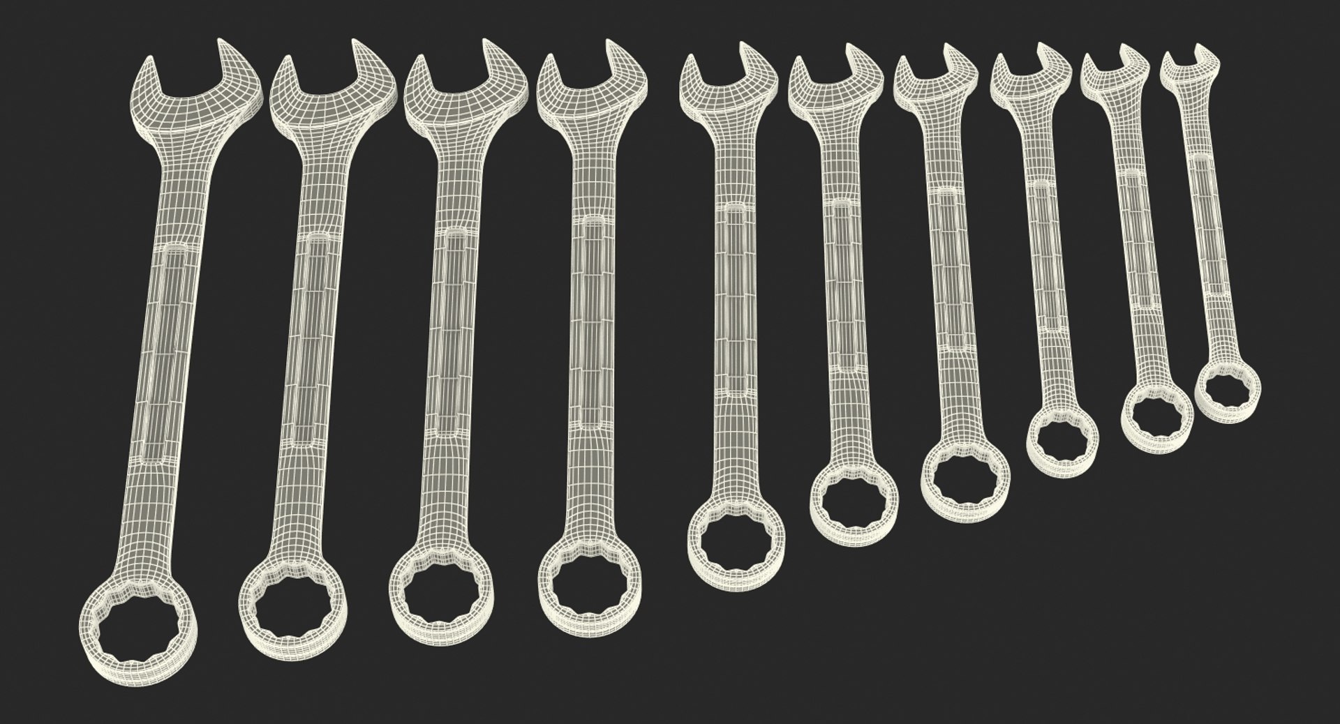 3D combination spanner set storage model - TurboSquid 1418785
