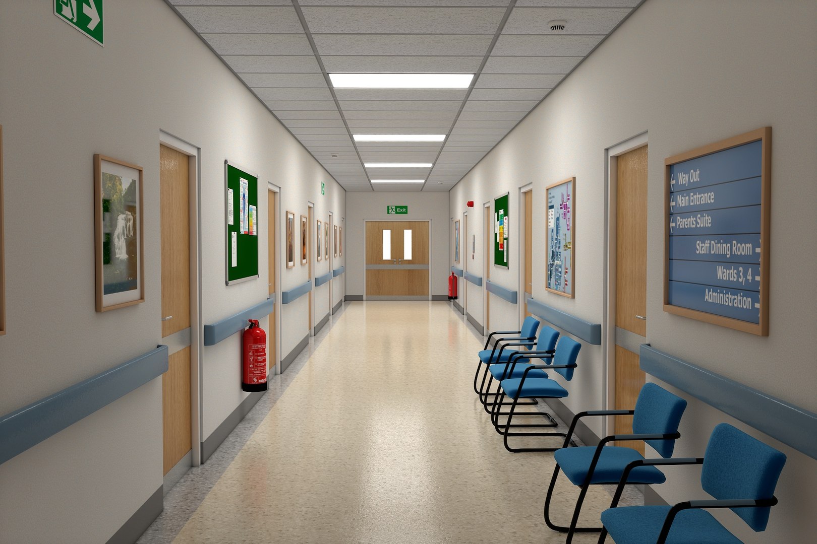 3D Hospital Hall Model - TurboSquid 1423297