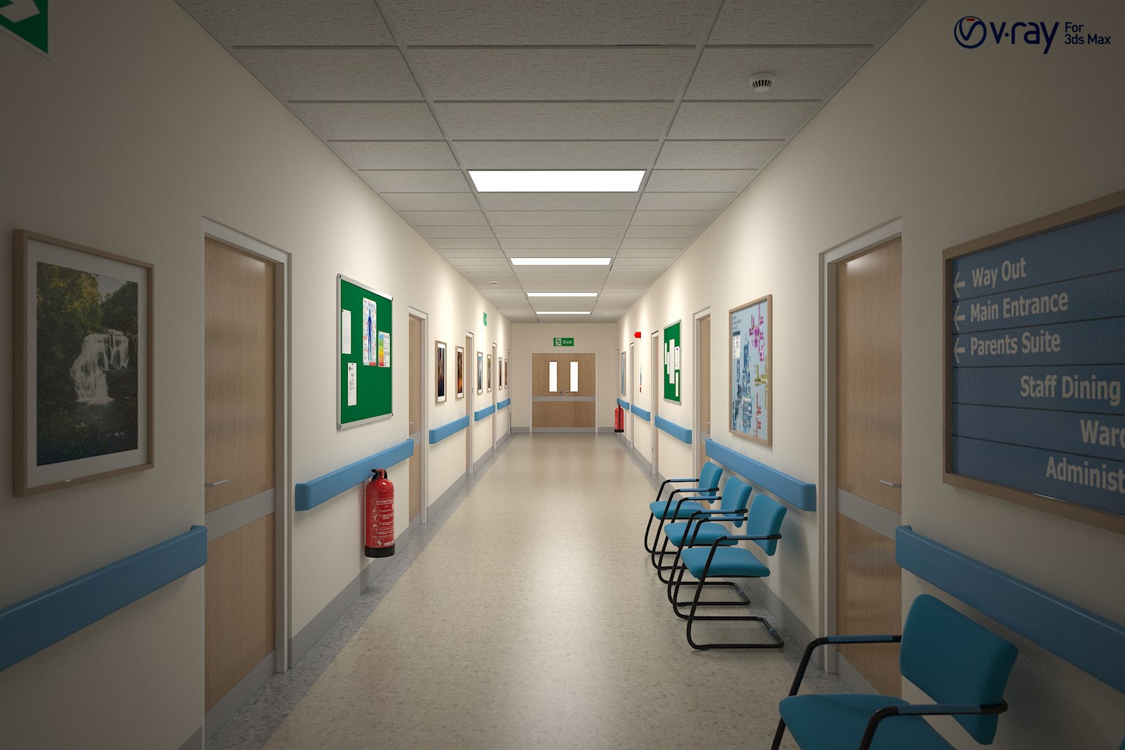 3D Hospital Hall Model - TurboSquid 1423297
