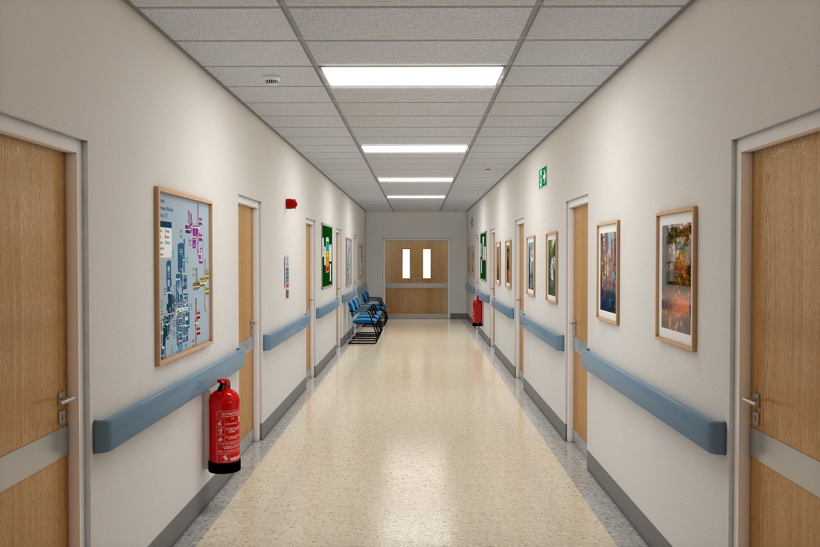 3D Hospital Hall Model - TurboSquid 1423297