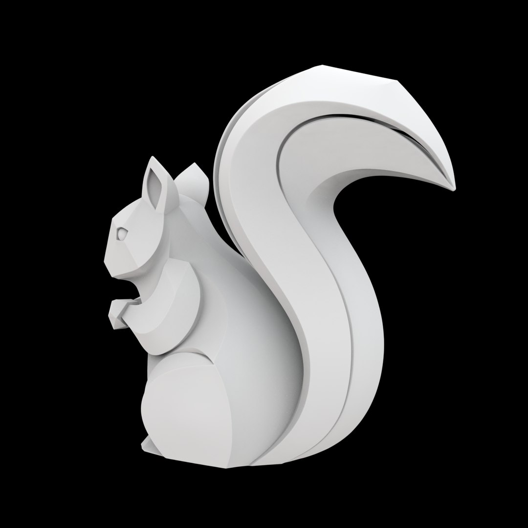 3D Abstract Stylized Squirrel Figurine 3D Print Model Model ...
