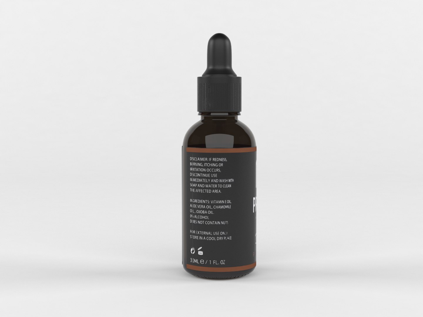 Premium unscented beard oil 3D model - TurboSquid 1383858