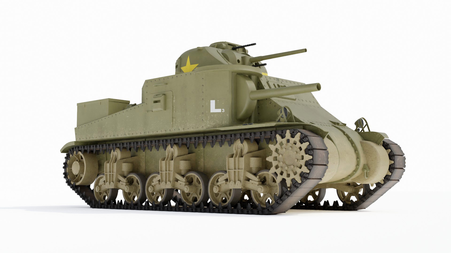 3D M3 Lee Tank - TurboSquid 1324452