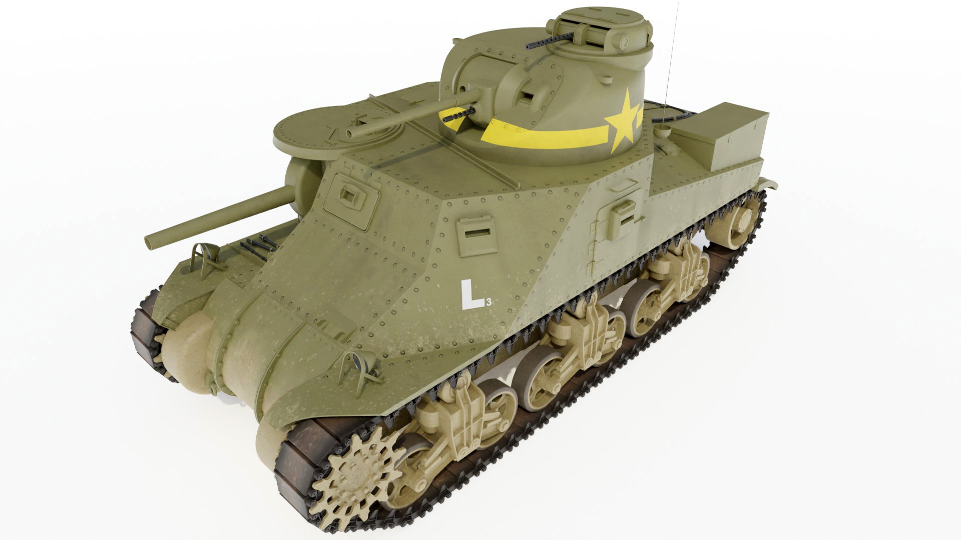 3D M3 Lee Tank - TurboSquid 1324452