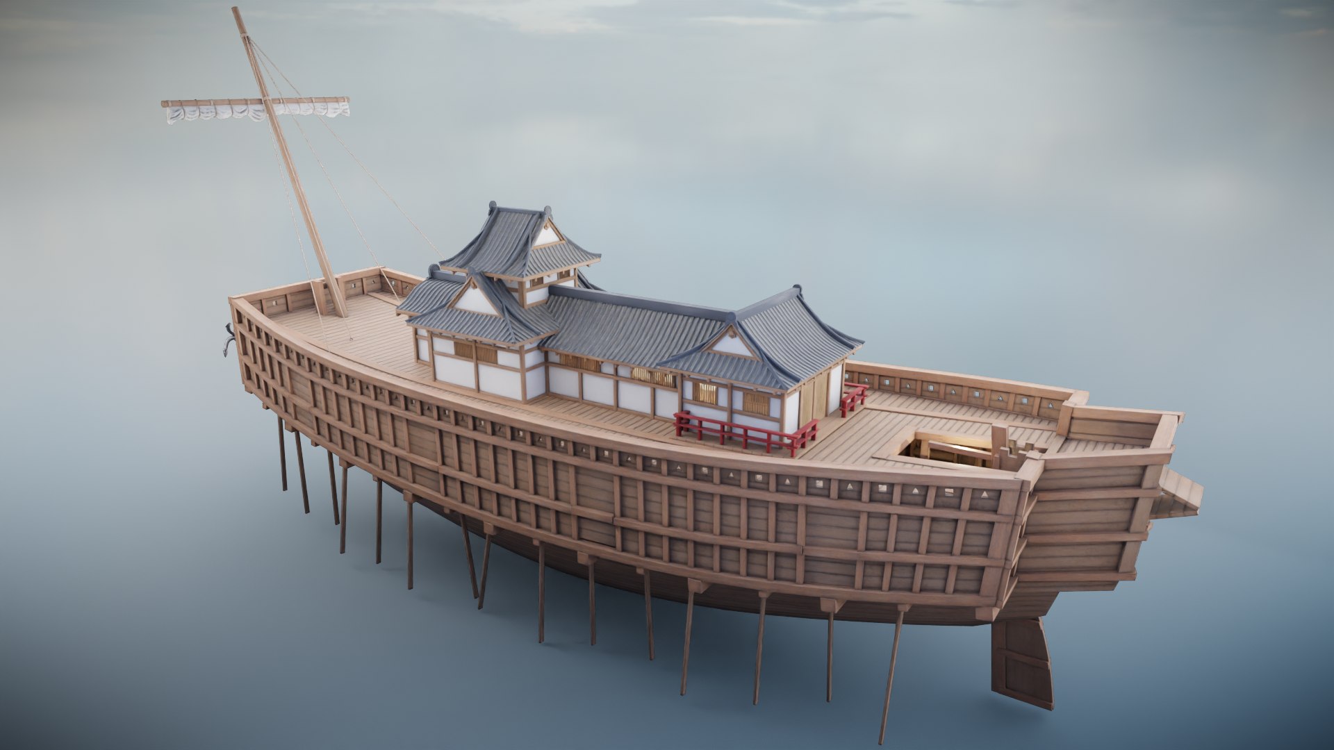 3D Atakebune - Japanese Warship - TurboSquid 2211482