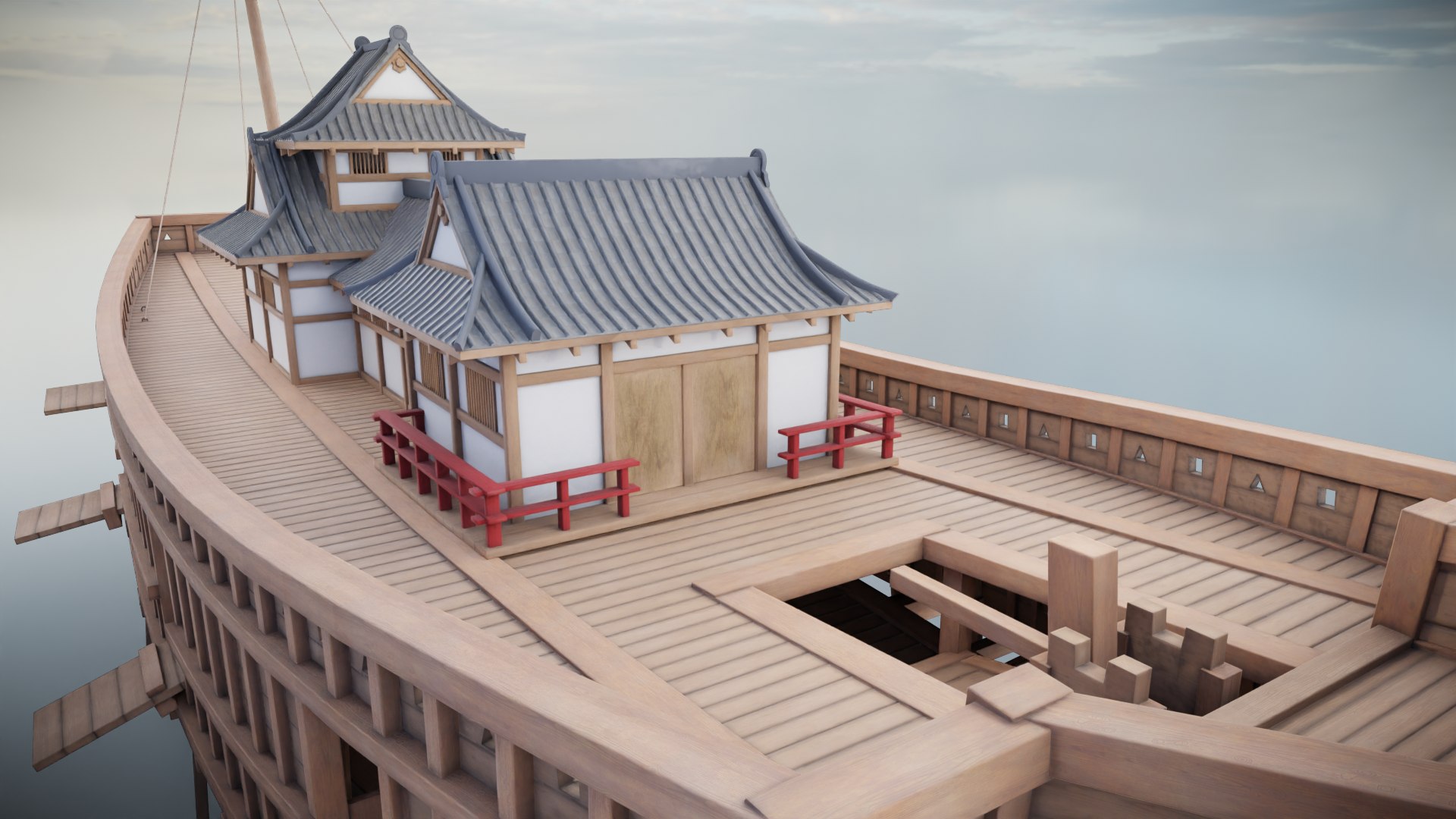 3D Atakebune - Japanese Warship - TurboSquid 2211482